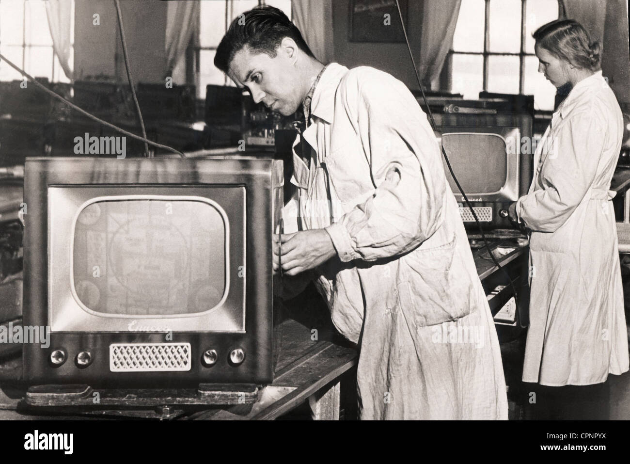 Broadcast television production television sets hi-res stock ...