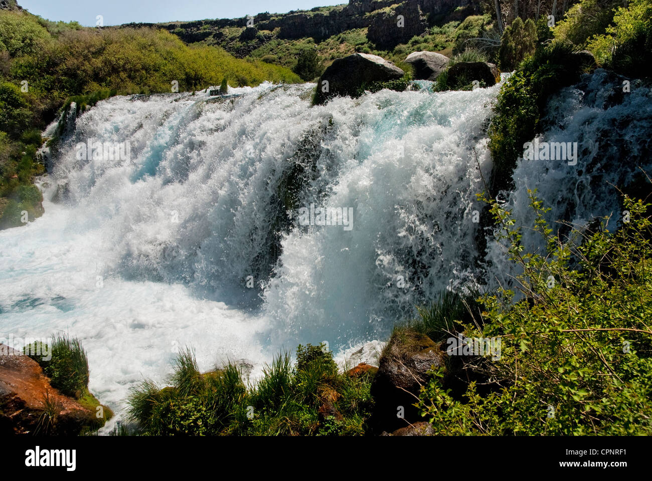 Isolated waterfall in the desert of south Idaho Stock Photo - Alamy