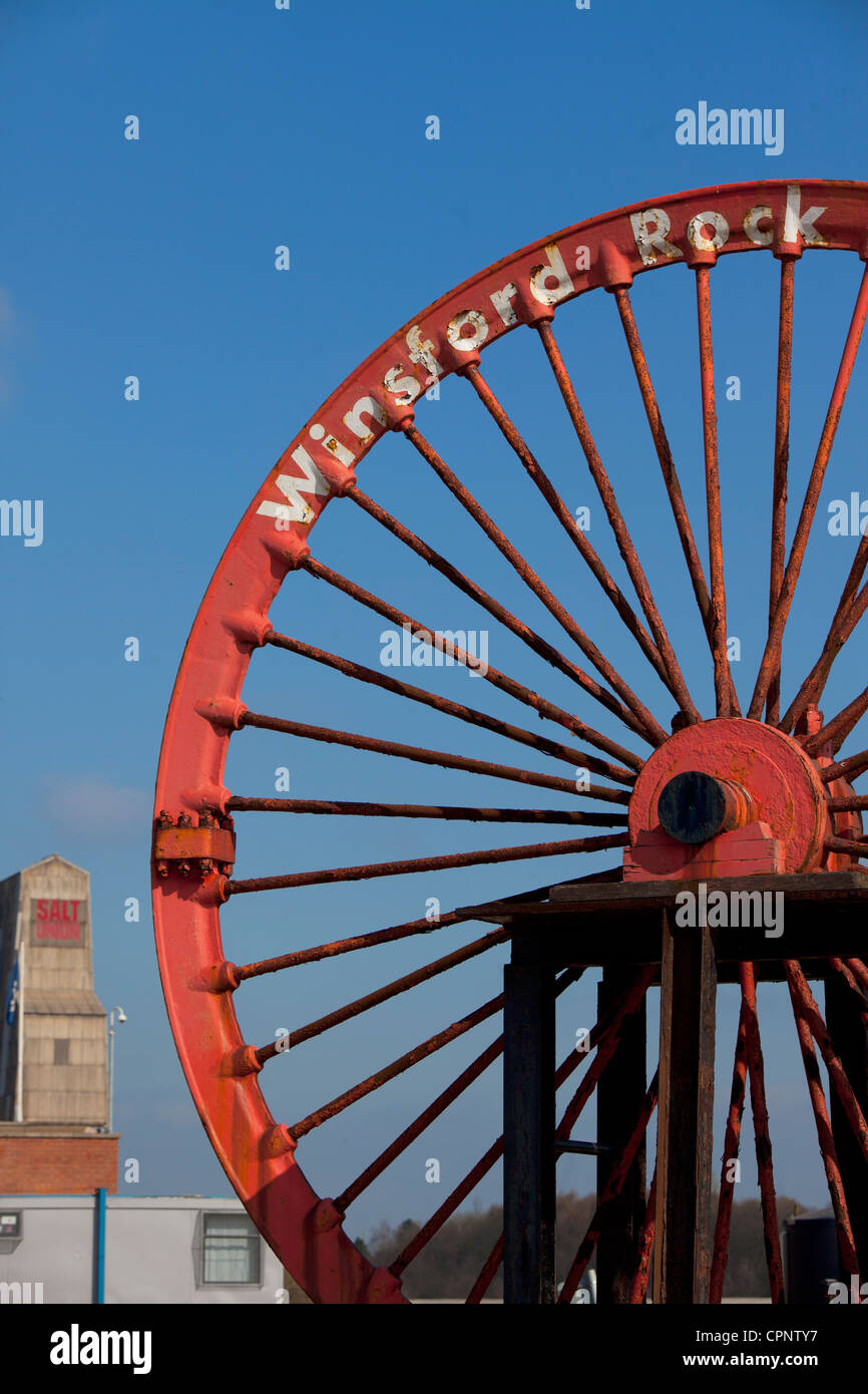 Big red wheel at Winsford Rock Salt Mine Stock Photo - Alamy