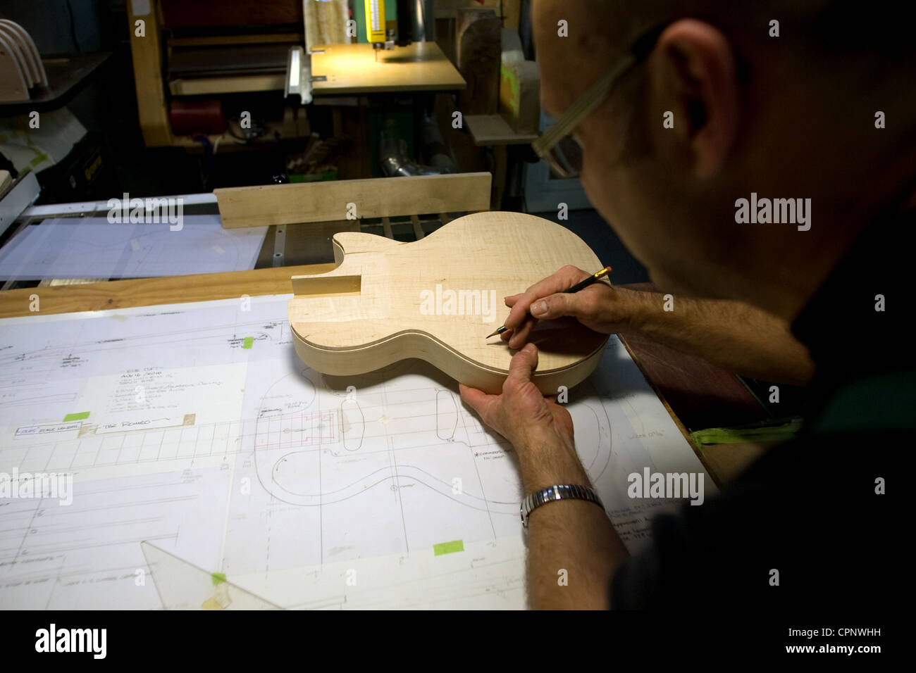 St. Thomas Ontario, Canada. John LaCroix of Lacroix Guitars custom ...