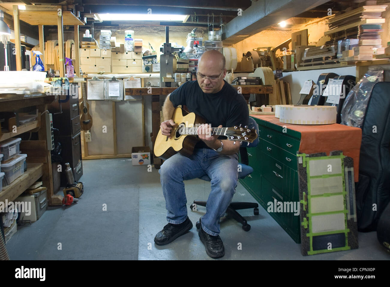 St. Thomas Ontario, Canada. John LaCroix of Lacroix Guitars custom ...