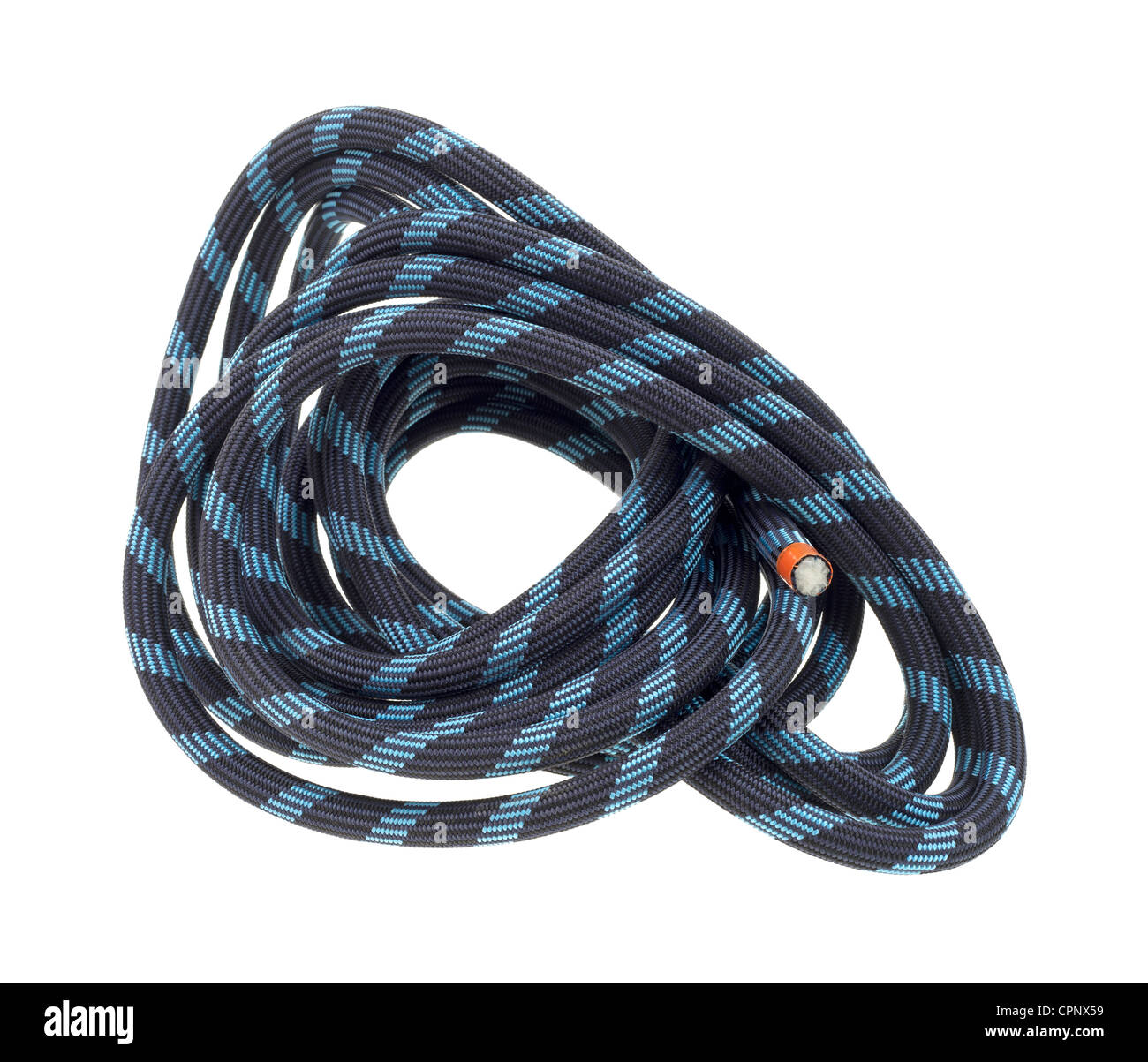 Climbers rope on white background Stock Photo - Alamy