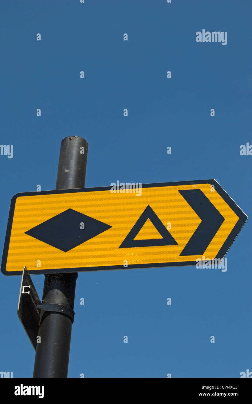Diversion and road sign hi-res stock photography and images - Alamy