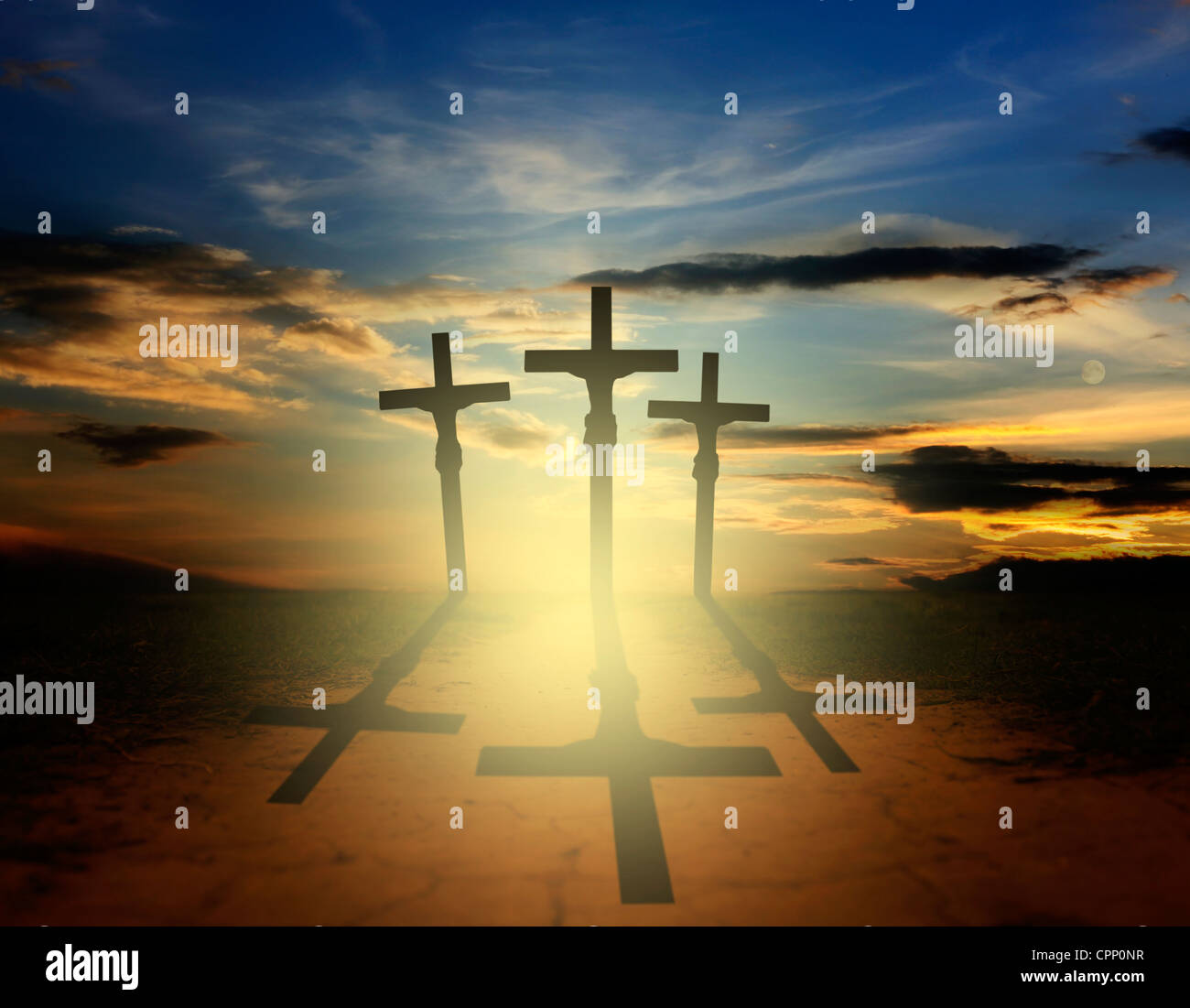 Three crosses and silhouette hi-res stock photography and images - Alamy