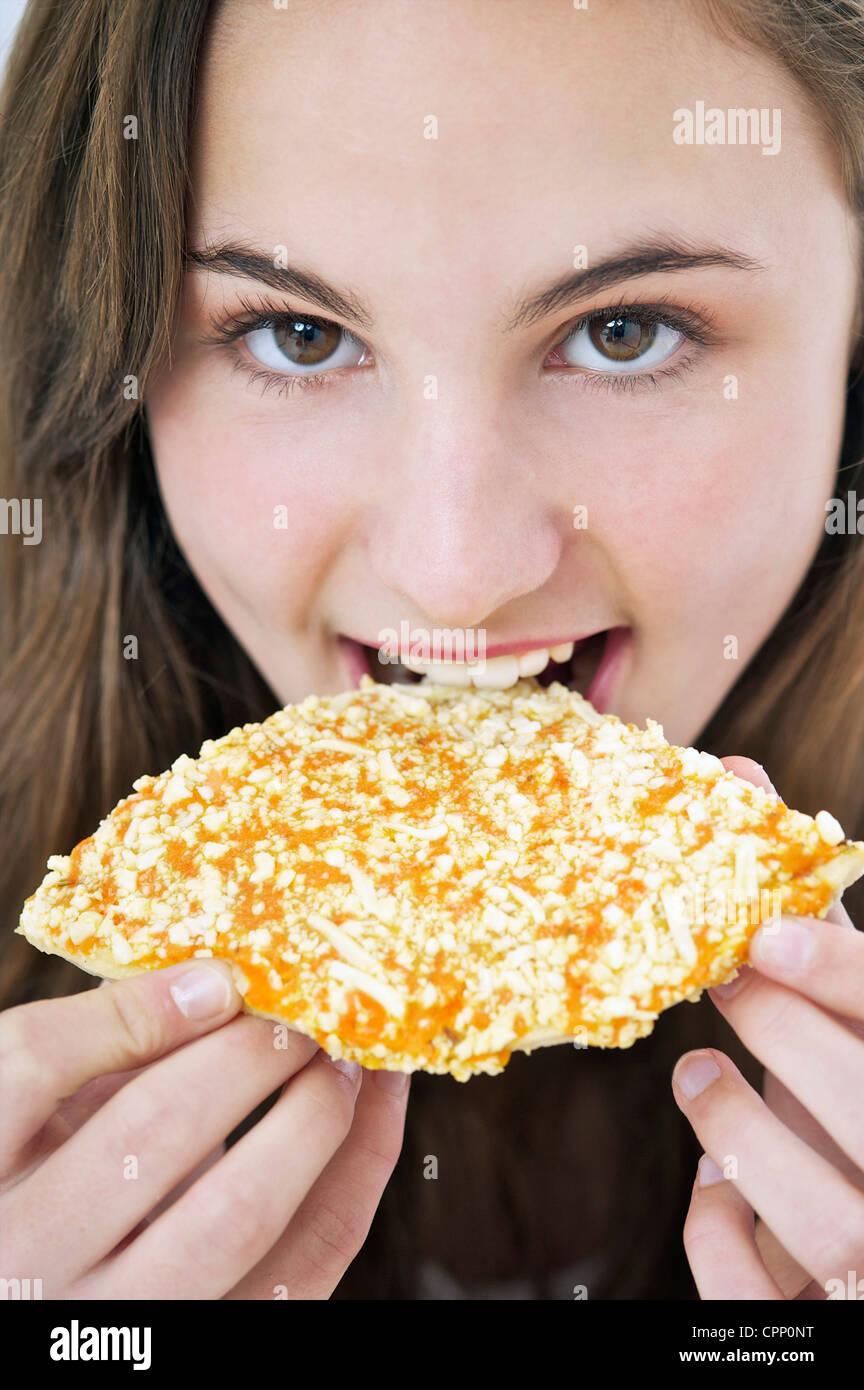 One person teen eating pizza hi-res stock photography and images - Alamy