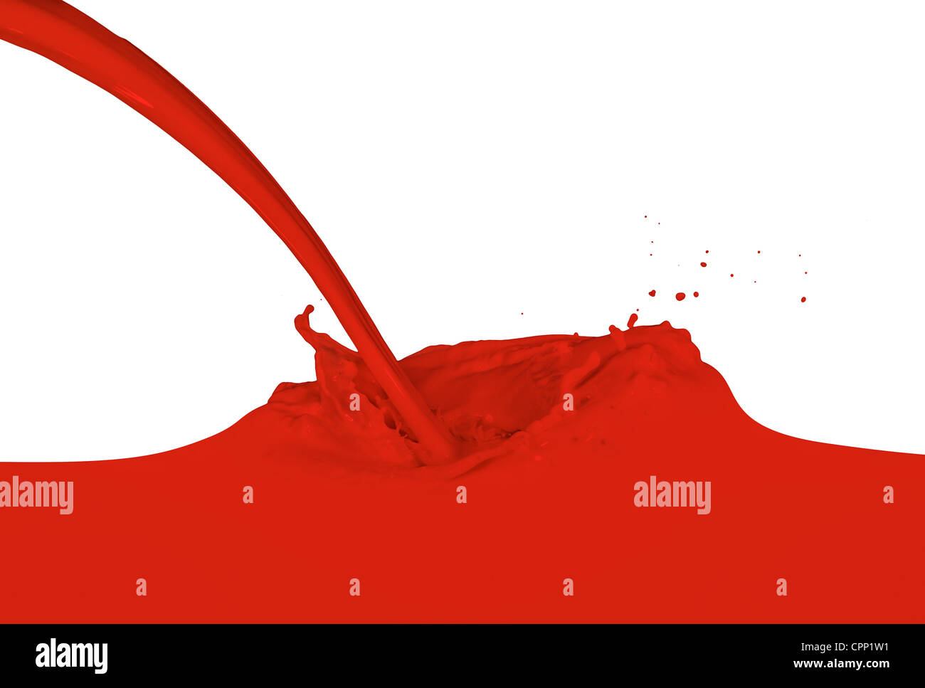 red paint splashing isolated on white Stock Photo - Alamy