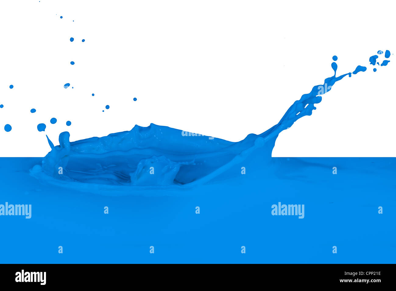 blue paint splashing isolated on white Stock Photo - Alamy