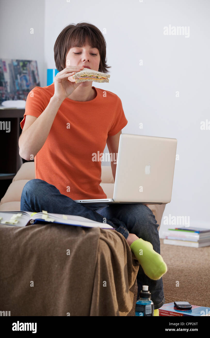 Computer junk food student hi-res stock photography and images - Alamy
