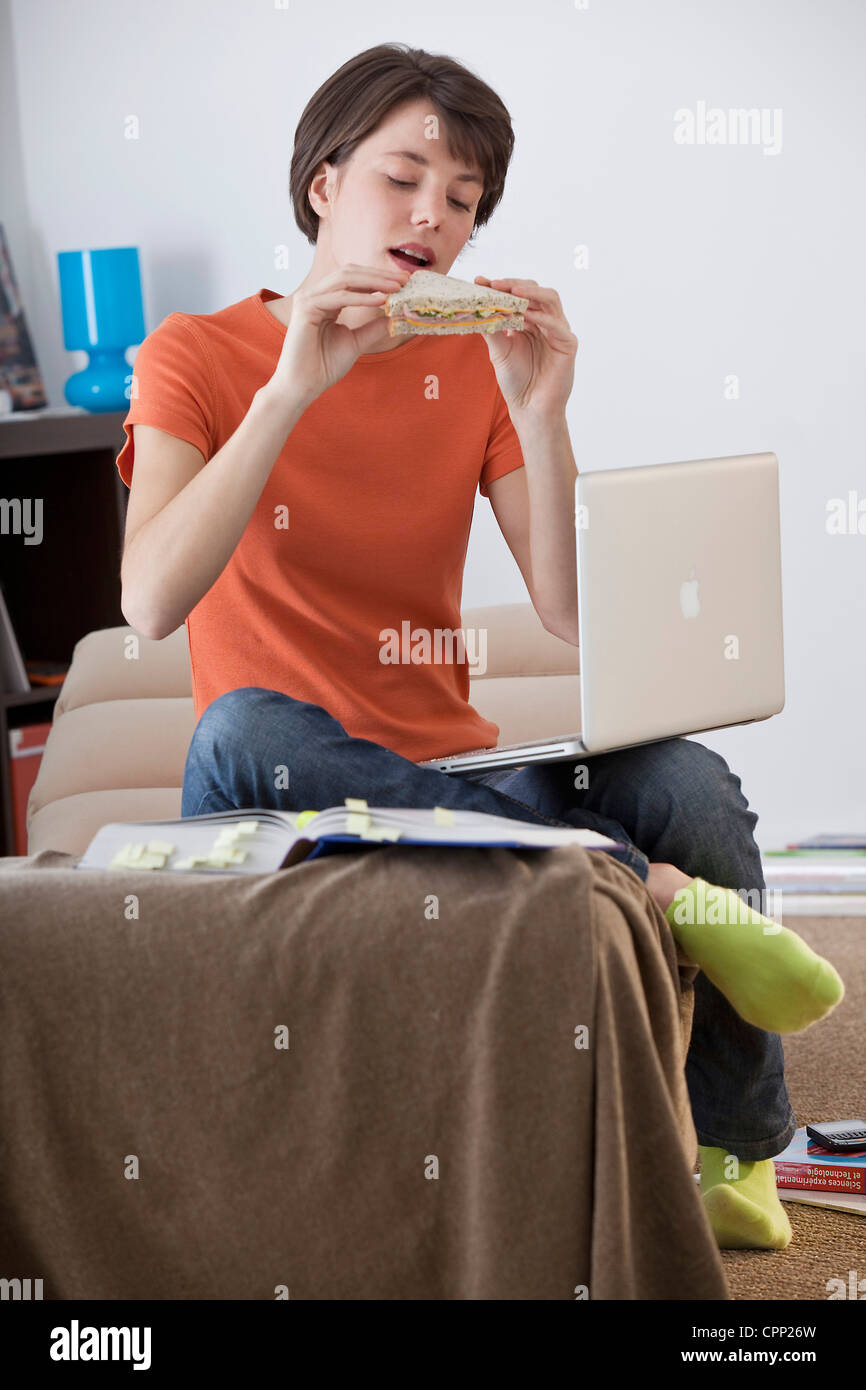 Computer junk food student hi-res stock photography and images - Alamy