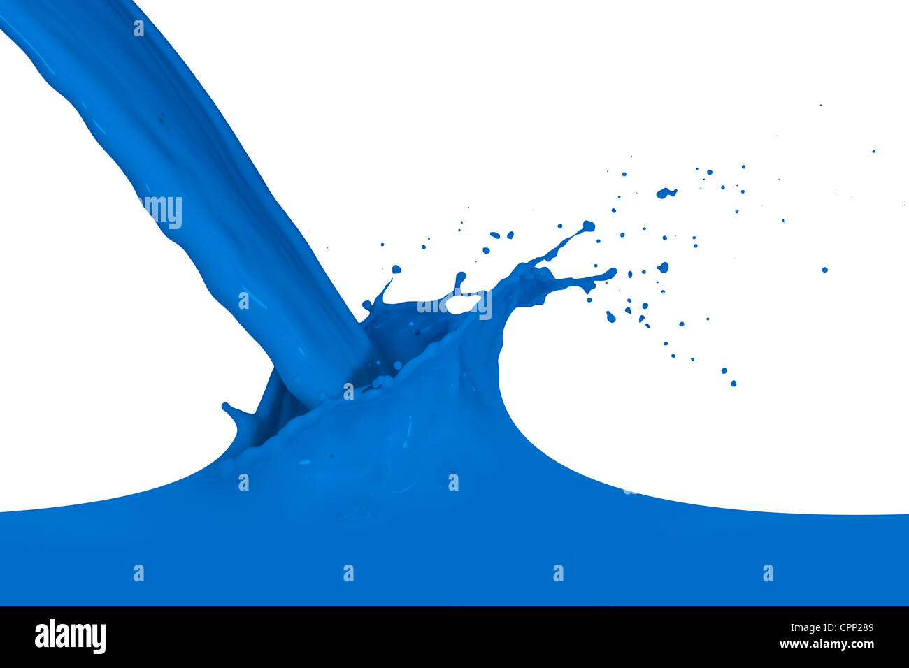 blue paint splashing isolated on white Stock Photo - Alamy