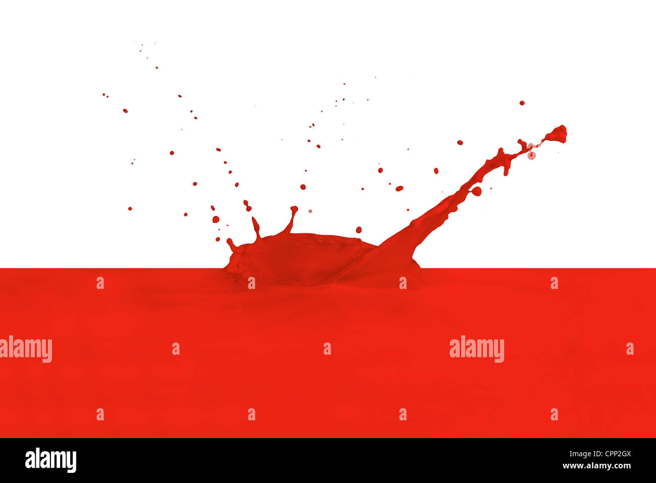 red paint splashing isolated on white Stock Photo - Alamy