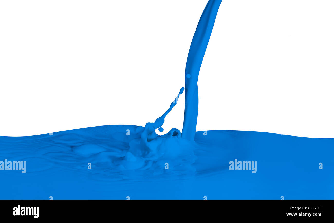 blue paint splashing isolated on white Stock Photo - Alamy