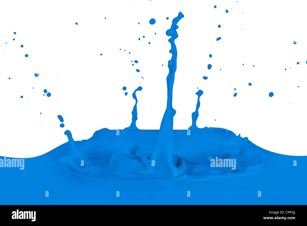 blue paint splashing isolated on white Stock Photo - Alamy