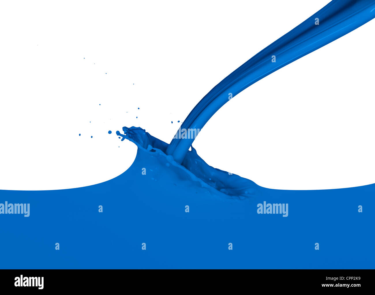 blue paint splashing isolated on white Stock Photo - Alamy