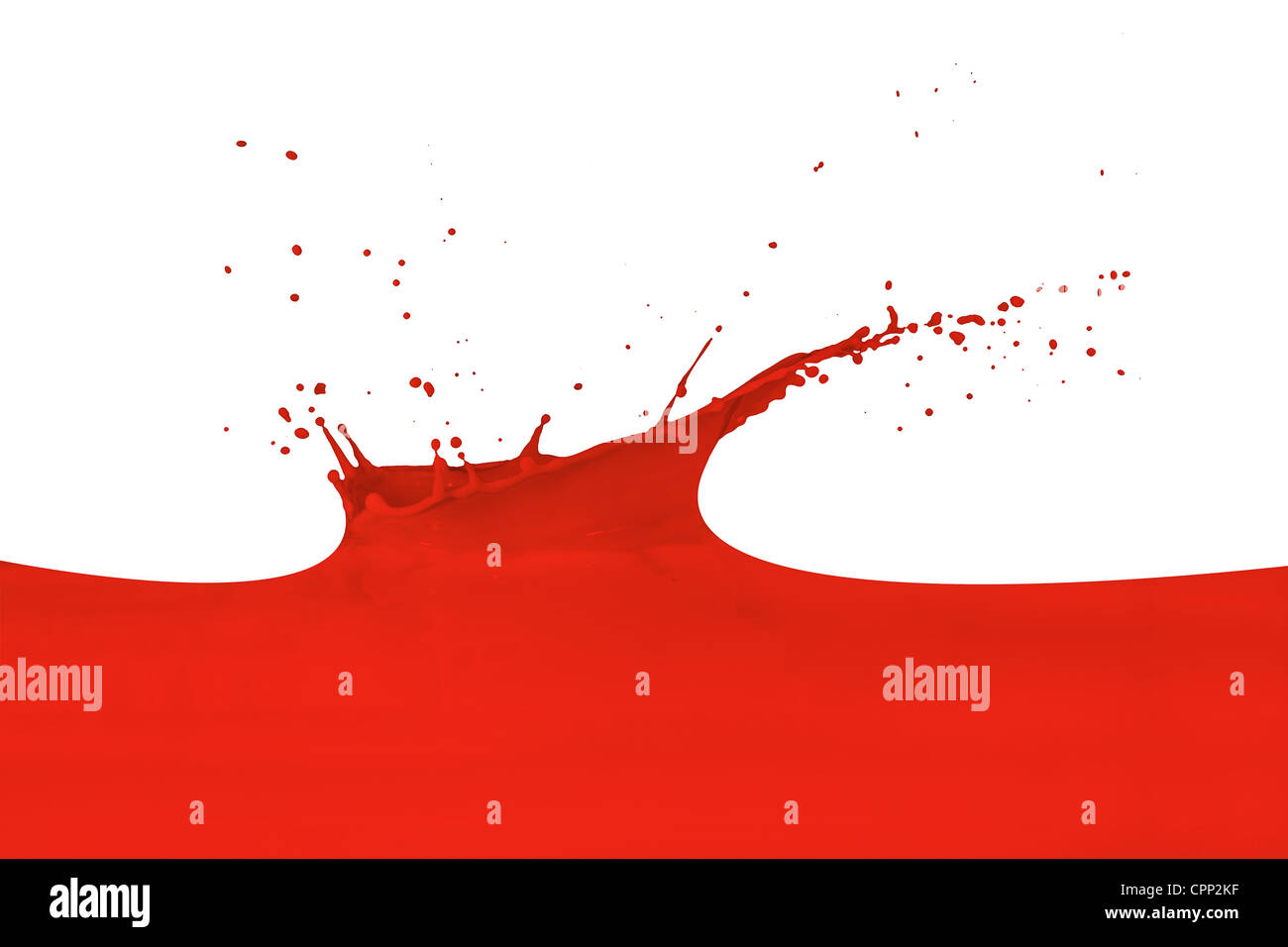 red paint splashing isolated on white Stock Photo - Alamy