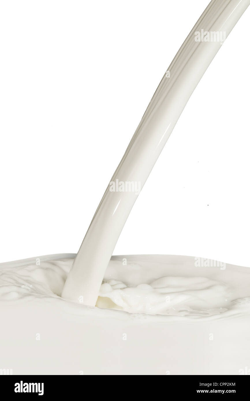 splashing milk isolated on white background Stock Photo - Alamy