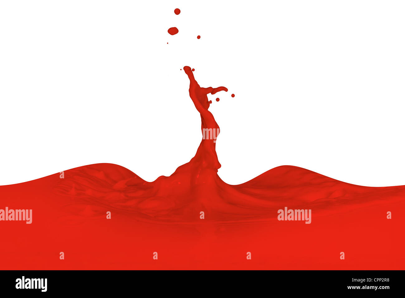 red paint splashing isolated on white Stock Photo - Alamy