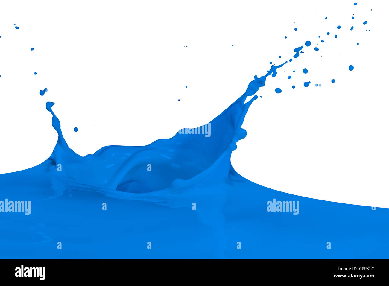 blue paint splashing isolated on white Stock Photo - Alamy