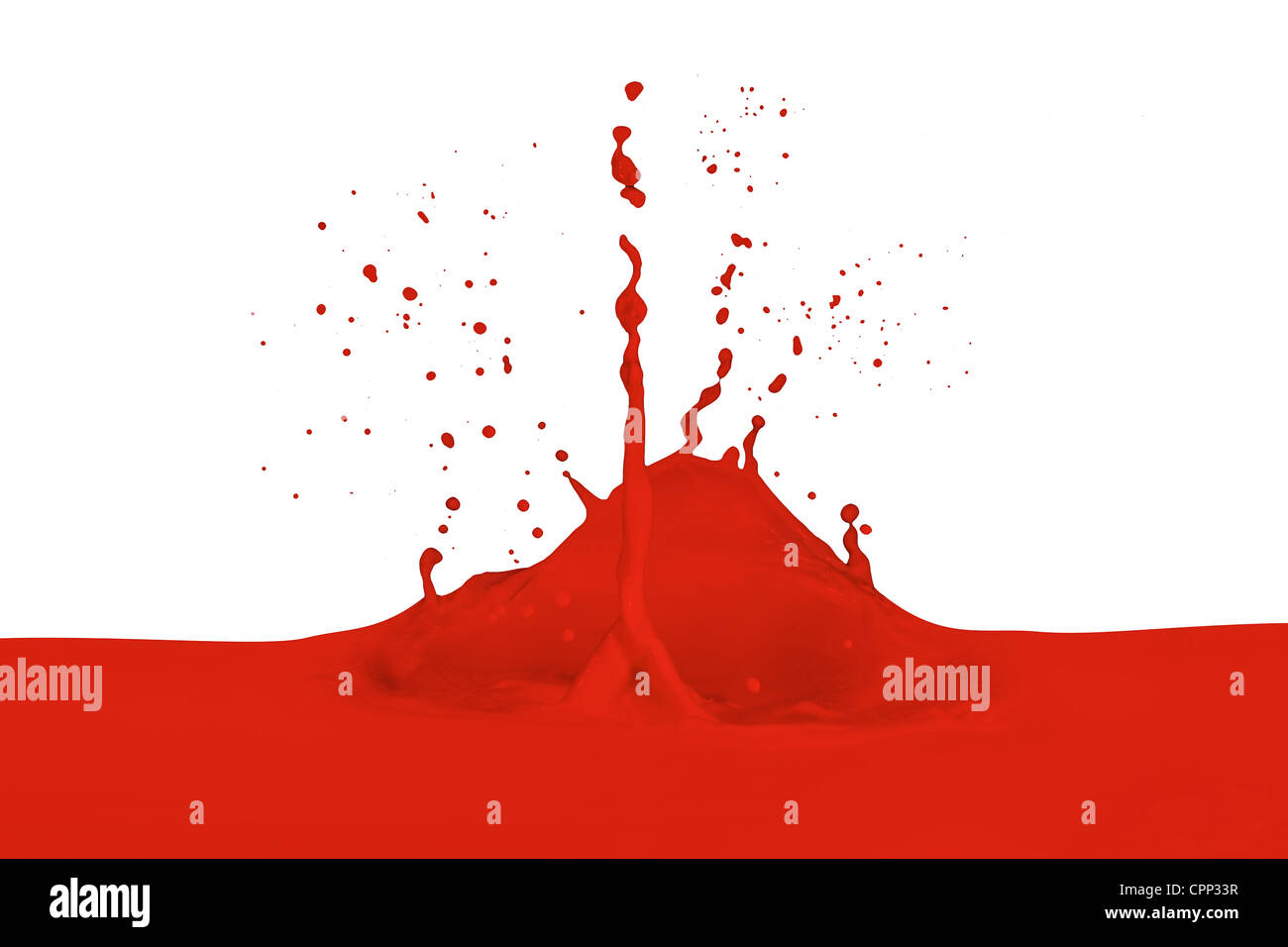 red paint splashing isolated on white Stock Photo - Alamy