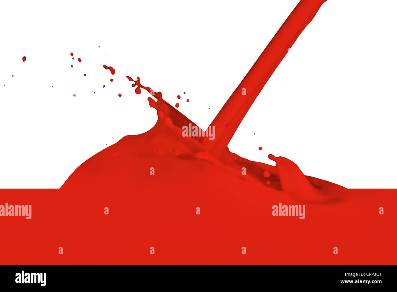 red paint splashing isolated on white Stock Photo - Alamy