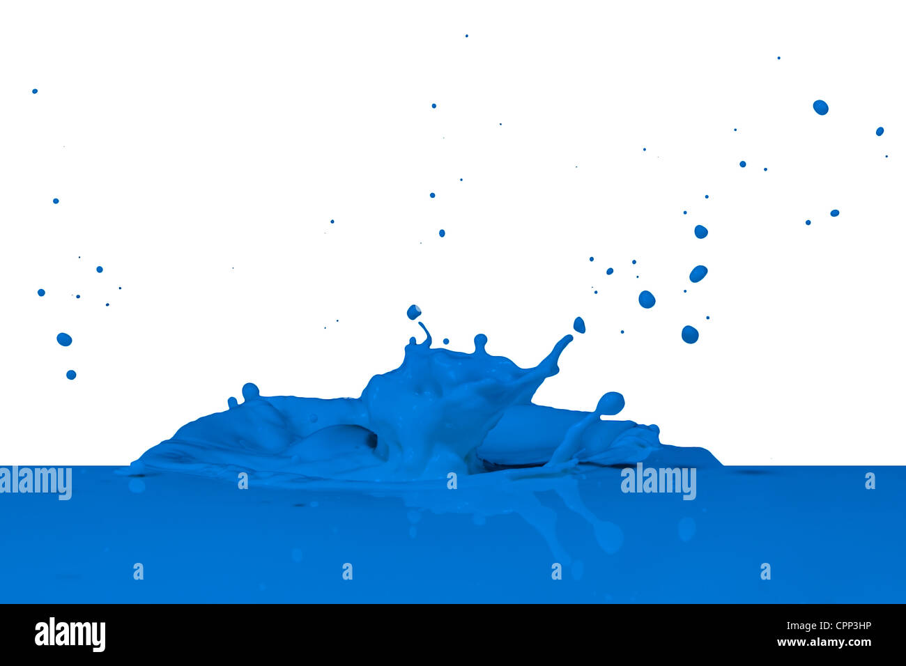 blue paint splashing isolated on white Stock Photo - Alamy