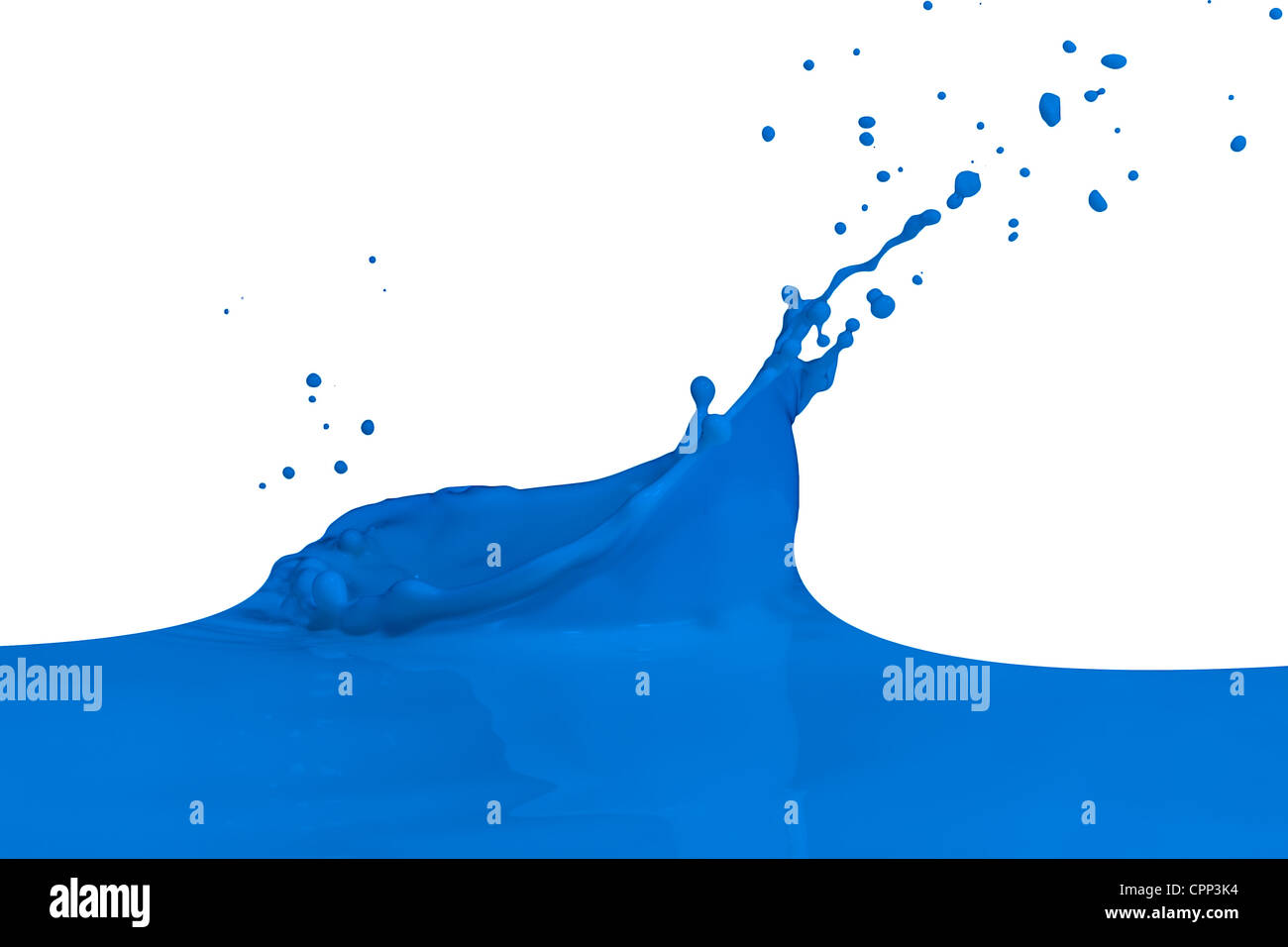 blue paint splashing isolated on white Stock Photo - Alamy