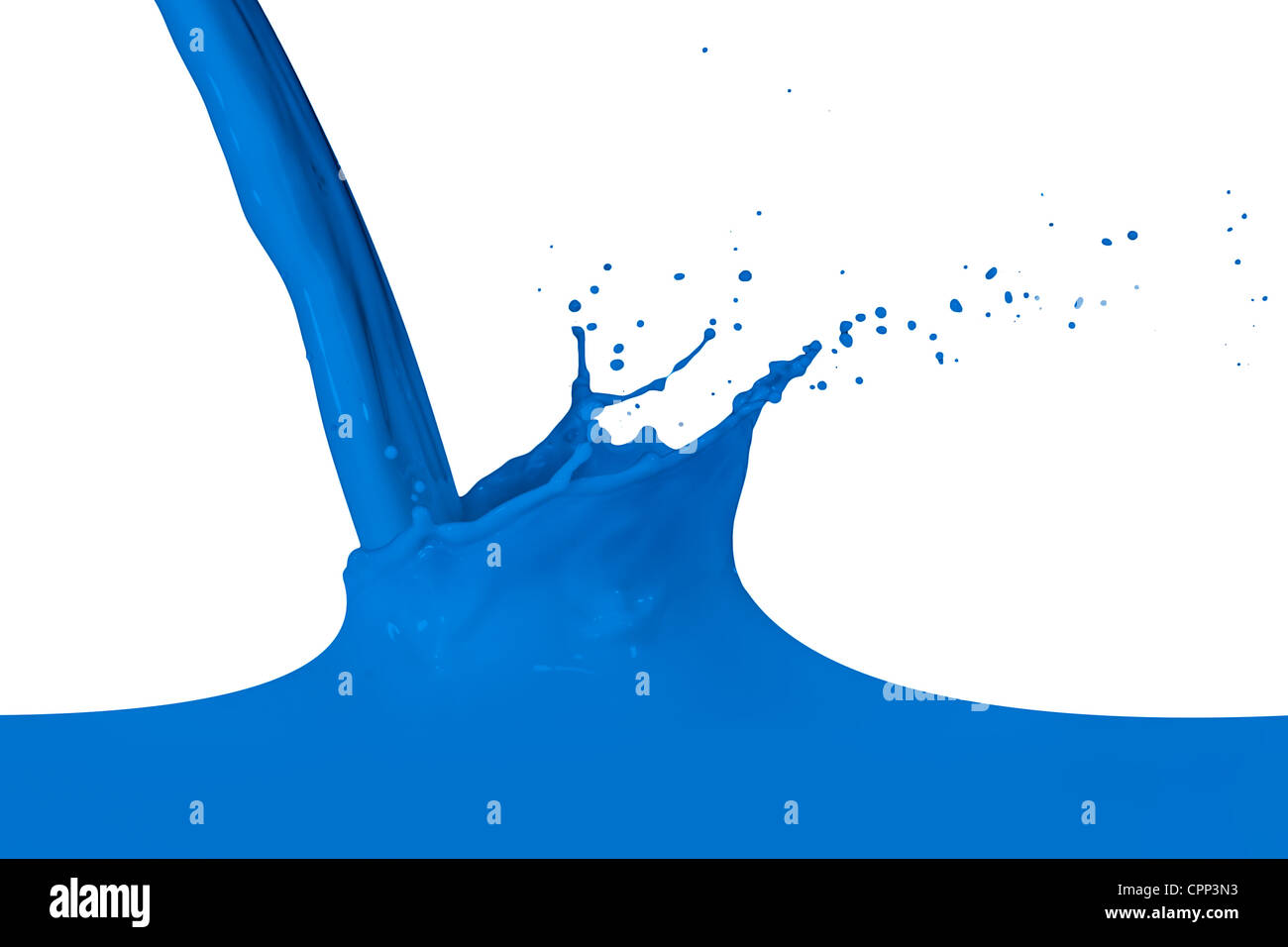 blue paint splashing isolated on white Stock Photo - Alamy