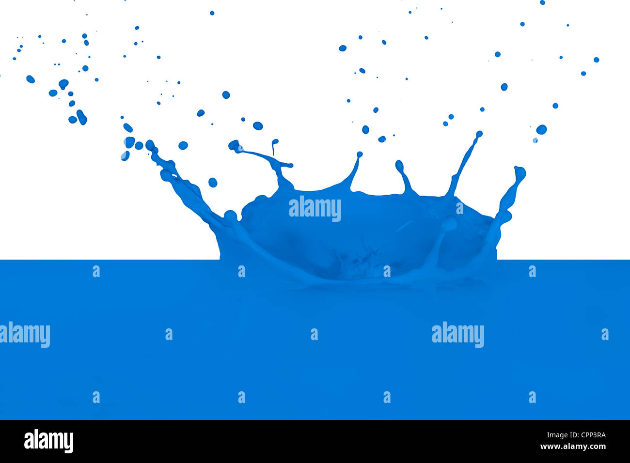blue paint splashing isolated on white Stock Photo - Alamy