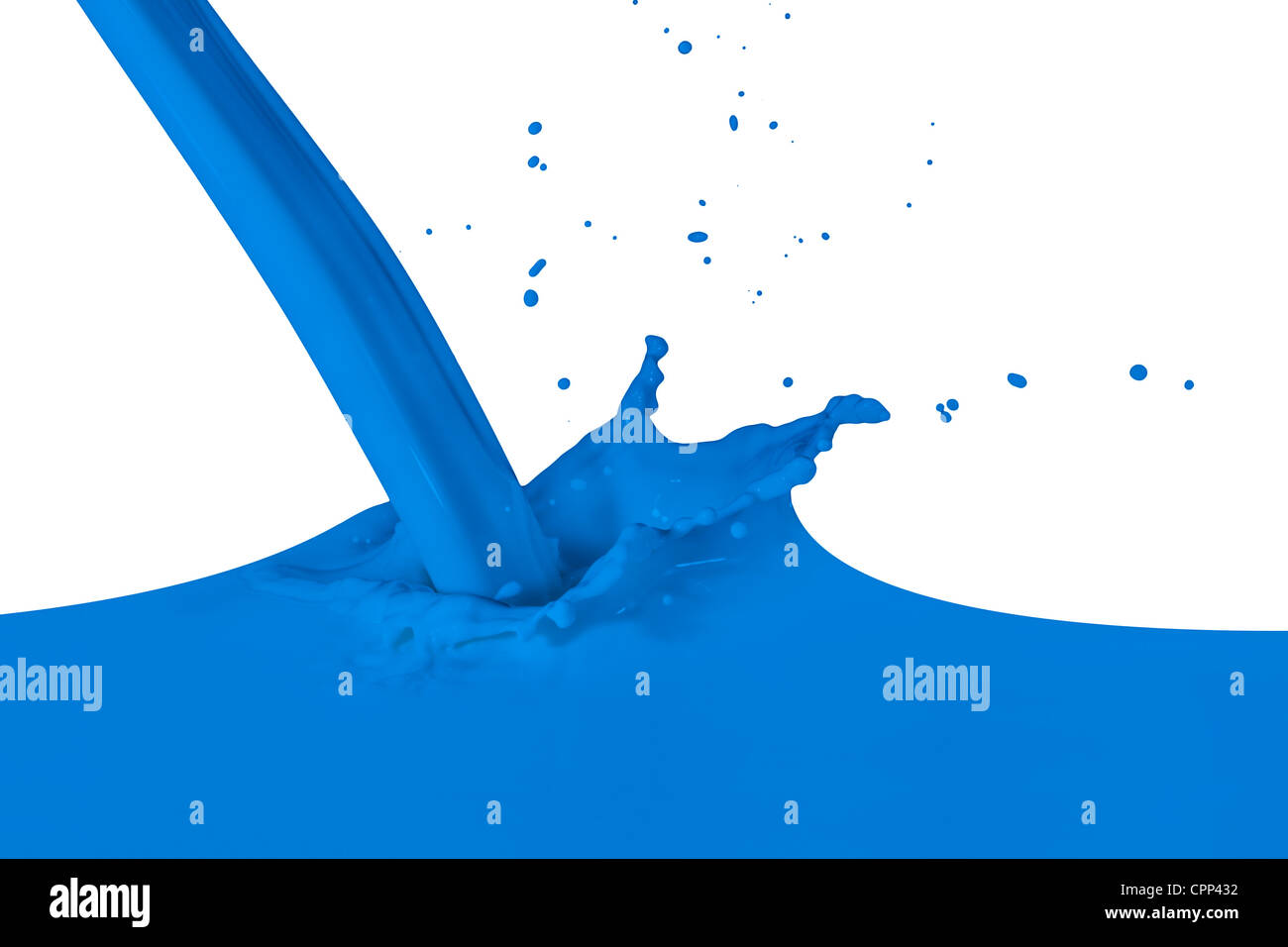 blue paint splashing isolated on white Stock Photo - Alamy