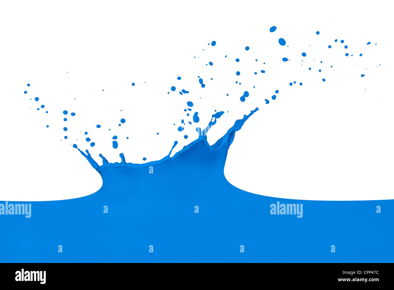 blue paint splashing isolated on white Stock Photo - Alamy