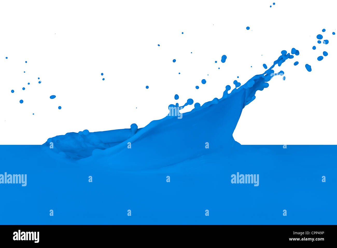blue paint splashing isolated on white Stock Photo - Alamy
