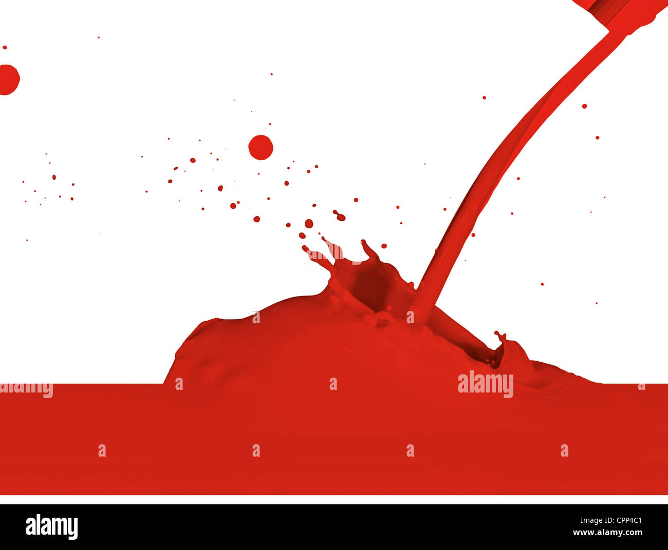 red paint splashing isolated on white Stock Photo - Alamy