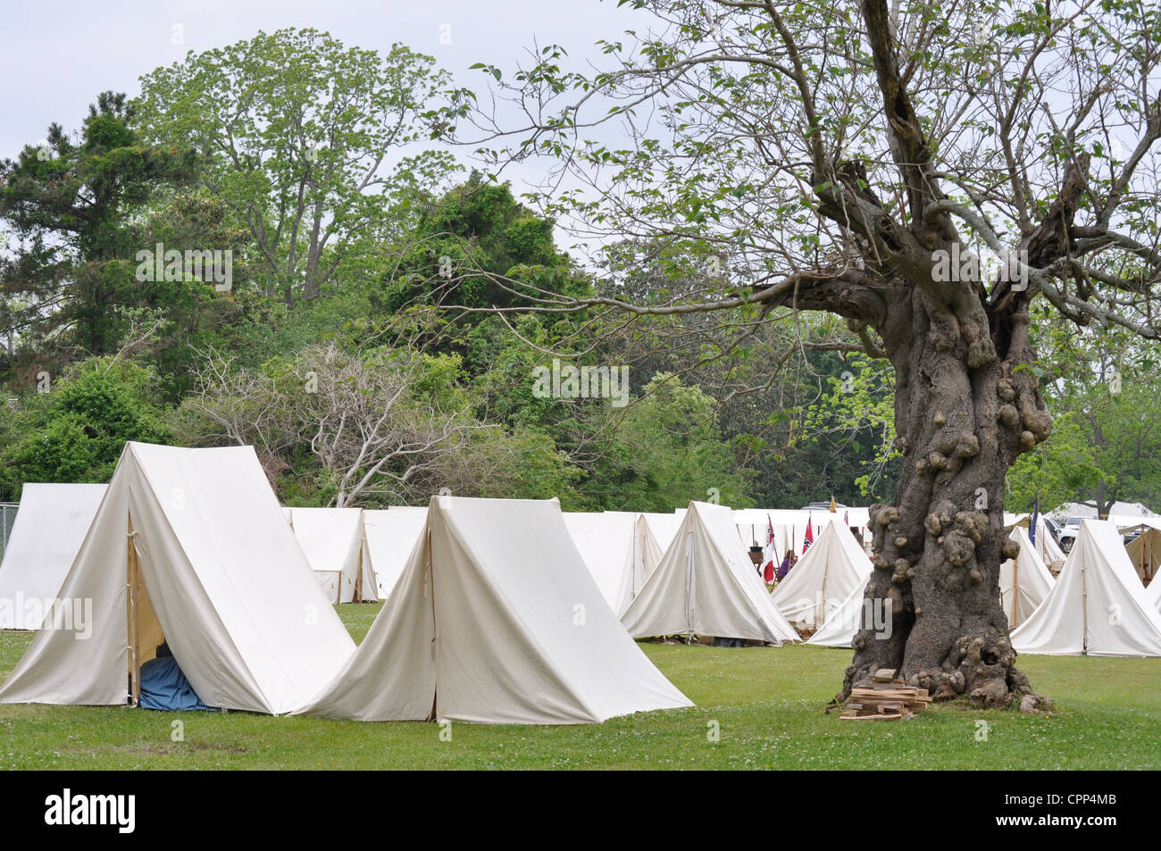 Civil War encampment at the Battle of Plymouth Civil War Reenactment ...