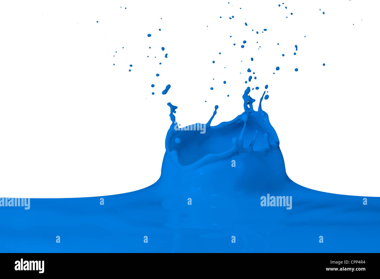 blue paint splashing isolated on white Stock Photo - Alamy