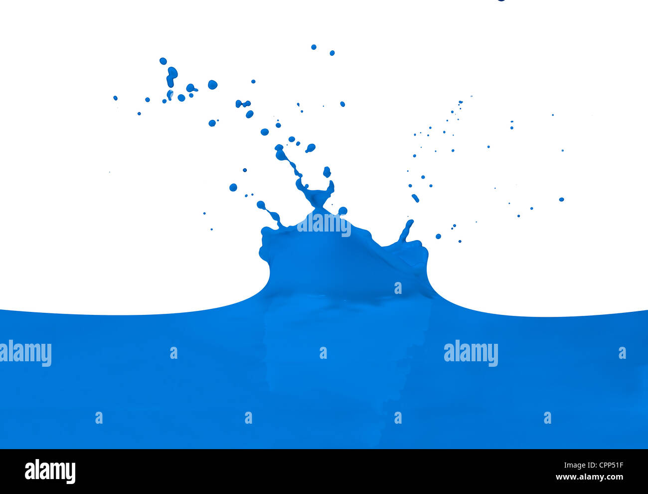 blue paint splashing isolated on white Stock Photo - Alamy