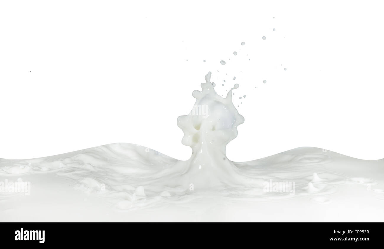 splashing milk isolated on white background Stock Photo - Alamy