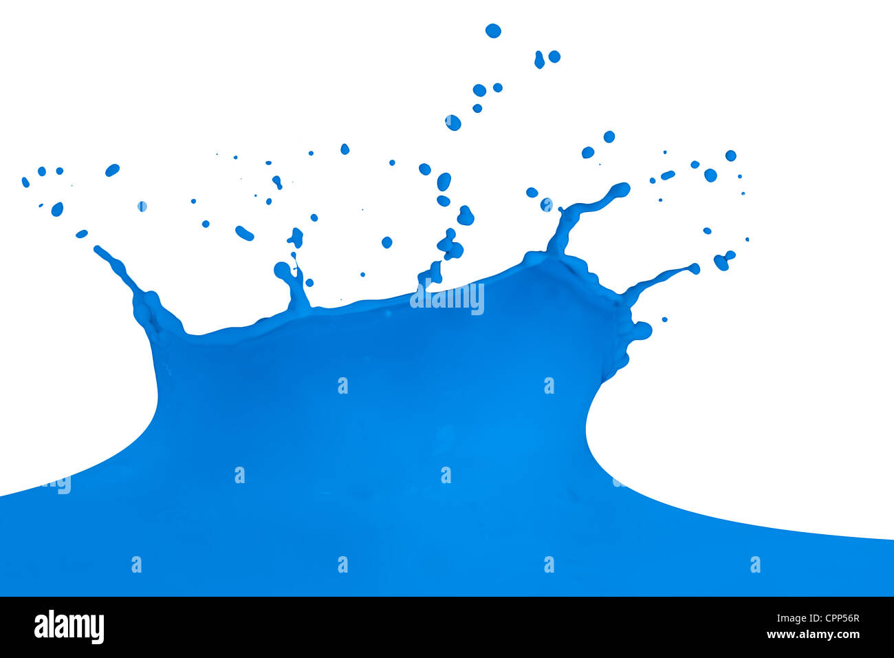 blue paint splashing isolated on white Stock Photo - Alamy