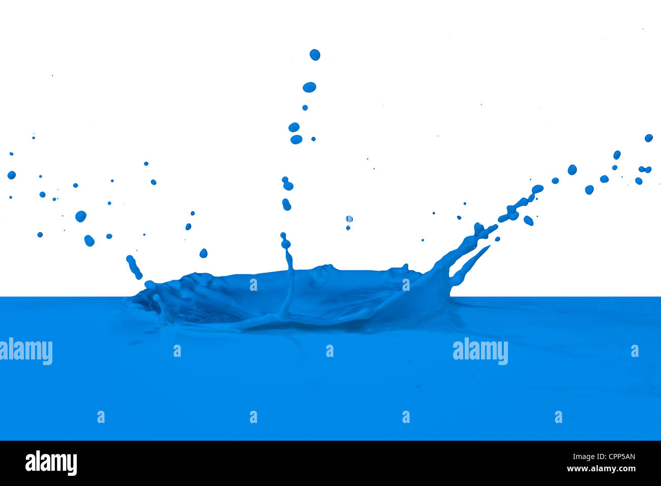 blue paint splashing isolated on white Stock Photo - Alamy