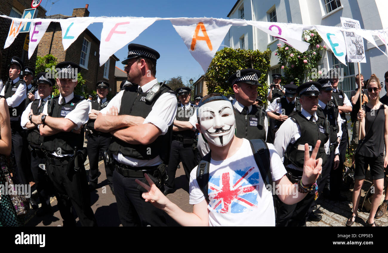 London, UK. UK Uncut protesters stage alternative street party outside ...