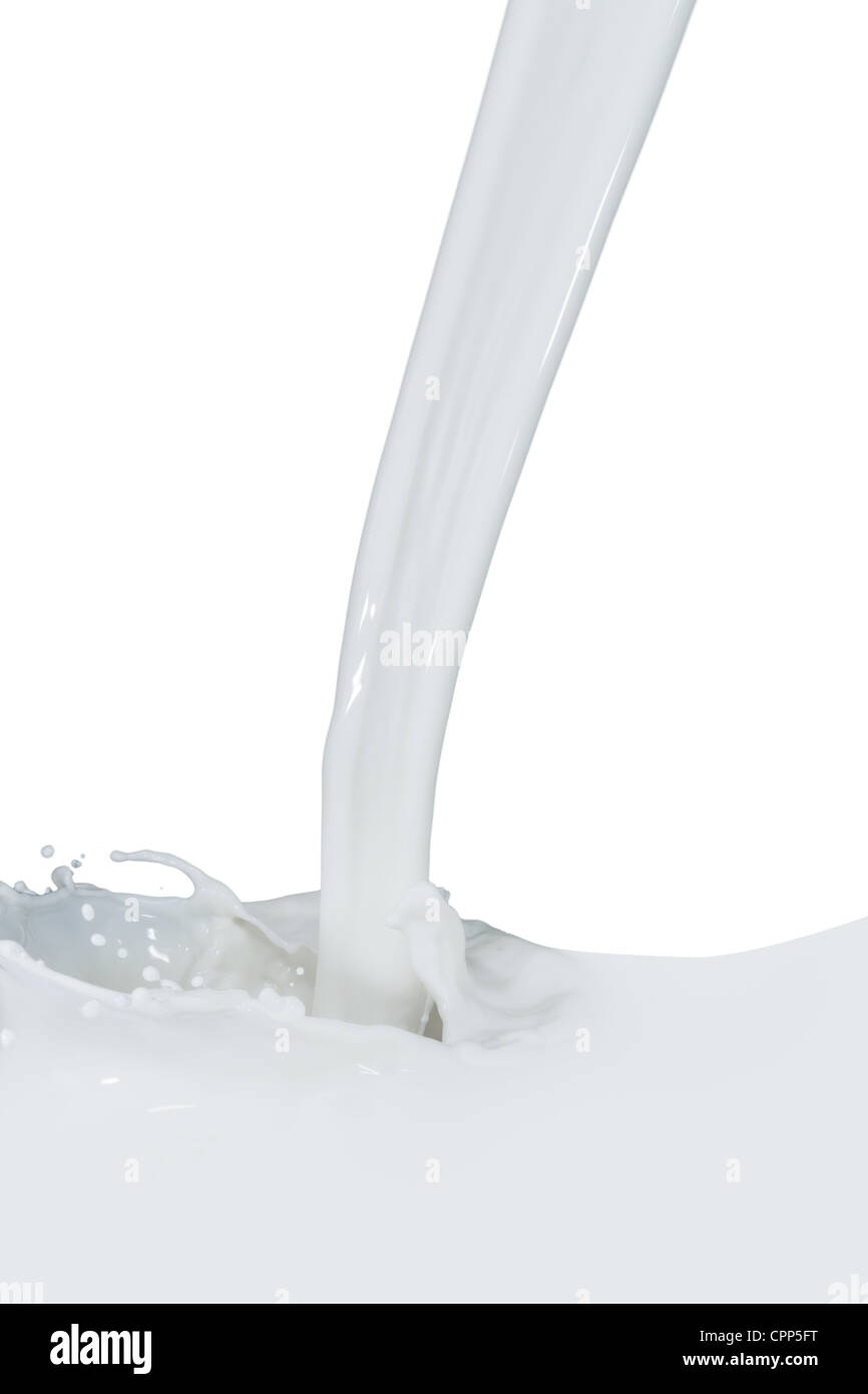 splashing milk isolated on white background Stock Photo - Alamy