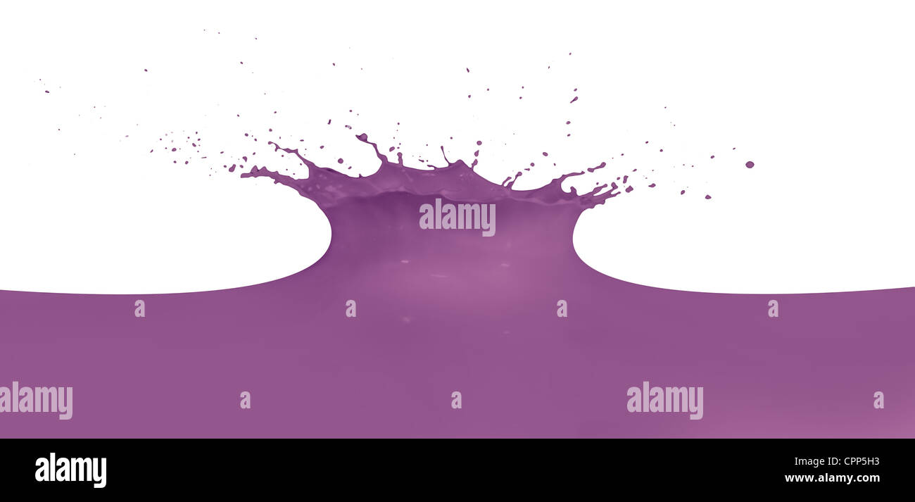 violet paint splashing isolated on white Stock Photo - Alamy
