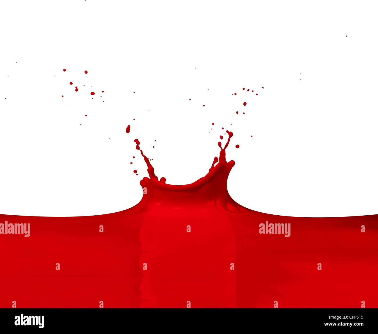 red paint splashing isolated on white Stock Photo - Alamy