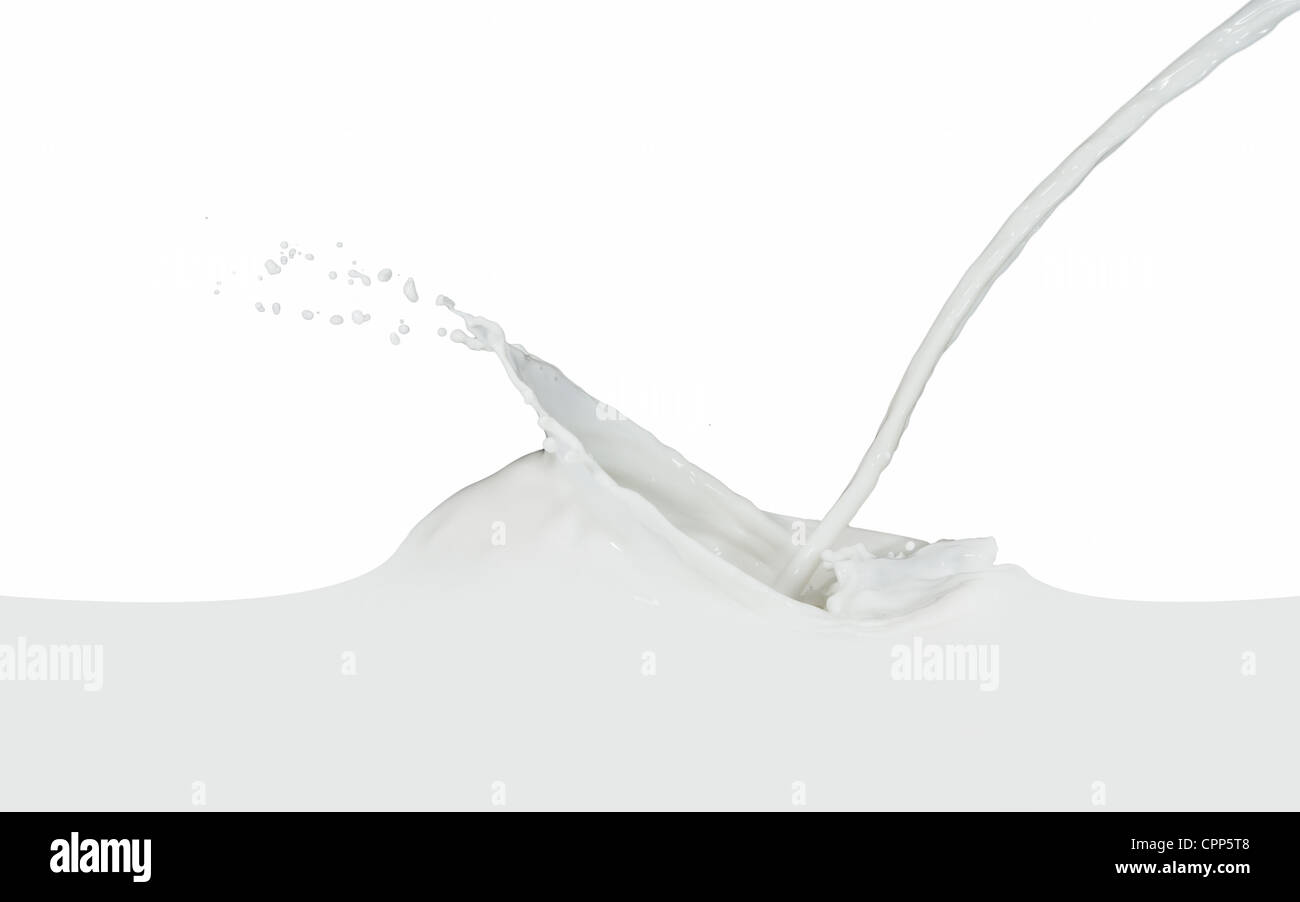 splashing milk isolated on white background Stock Photo - Alamy