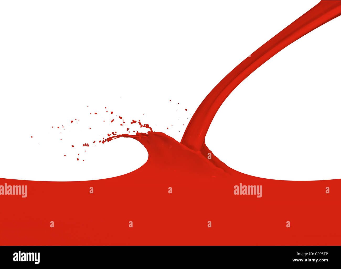 red paint splashing isolated on white Stock Photo - Alamy