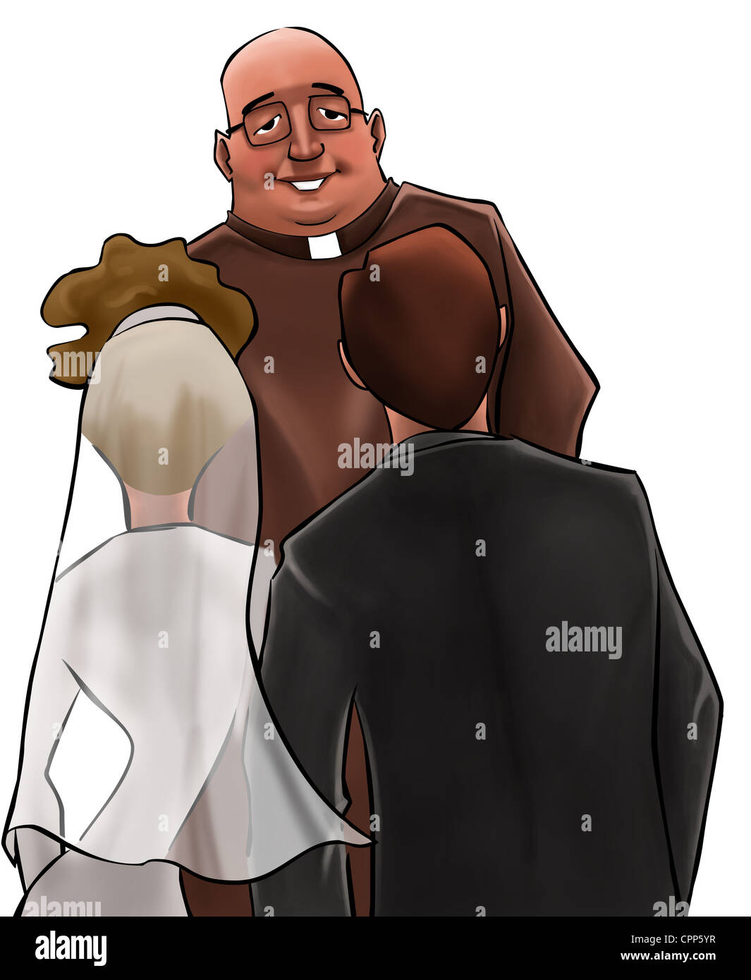 a couple front a priest Stock Photo - Alamy