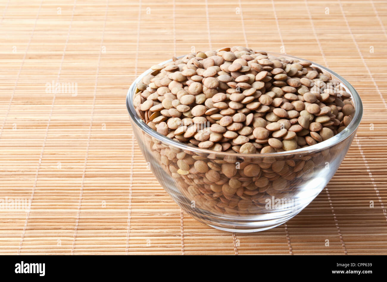 glass bowl full of laird lentils Stock Photo - Alamy