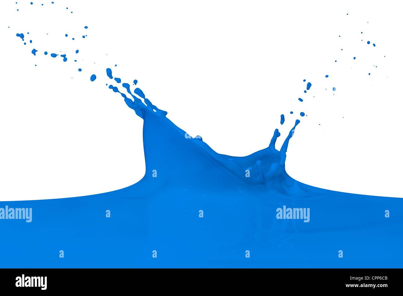 blue paint splashing isolated on white Stock Photo - Alamy