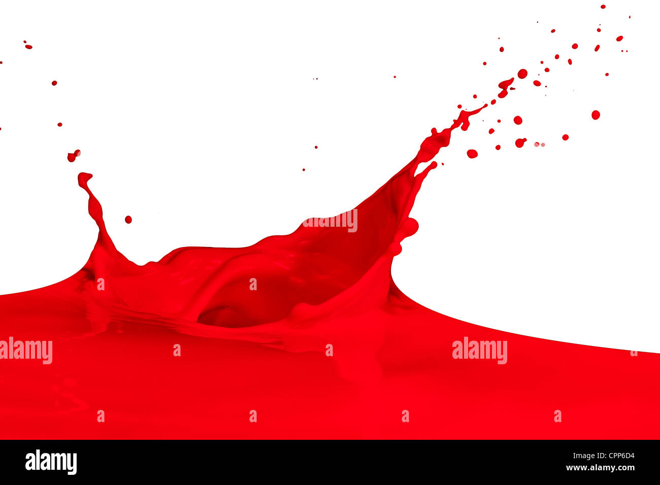 red paint splashing isolated on white Stock Photo - Alamy