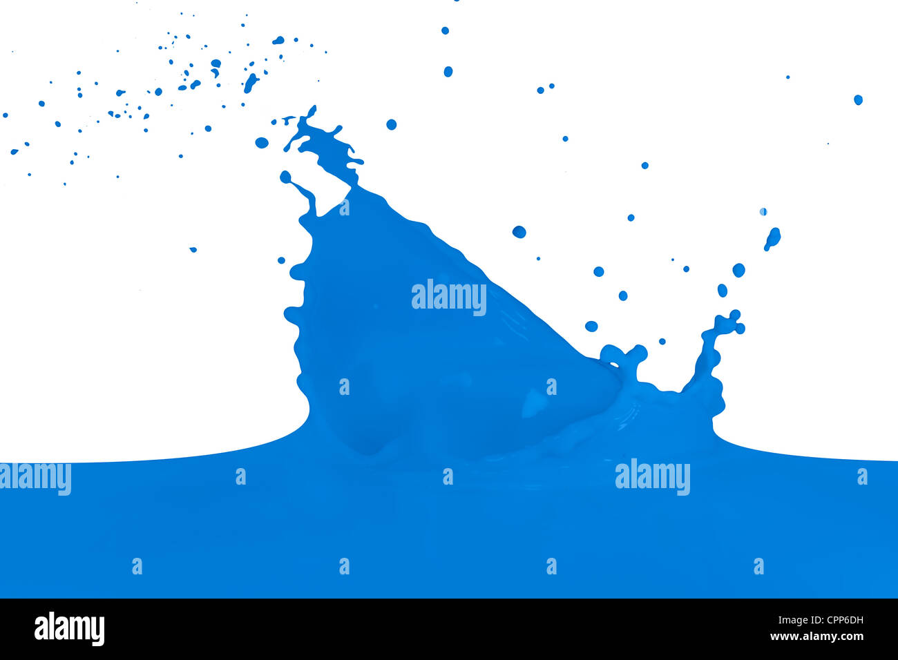 blue paint splashing isolated on white Stock Photo - Alamy