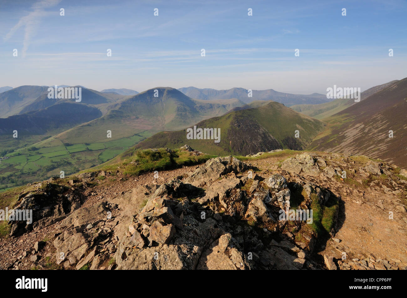 View towards Knott Rigg and Robinson from the summit of Causey Pike in ...